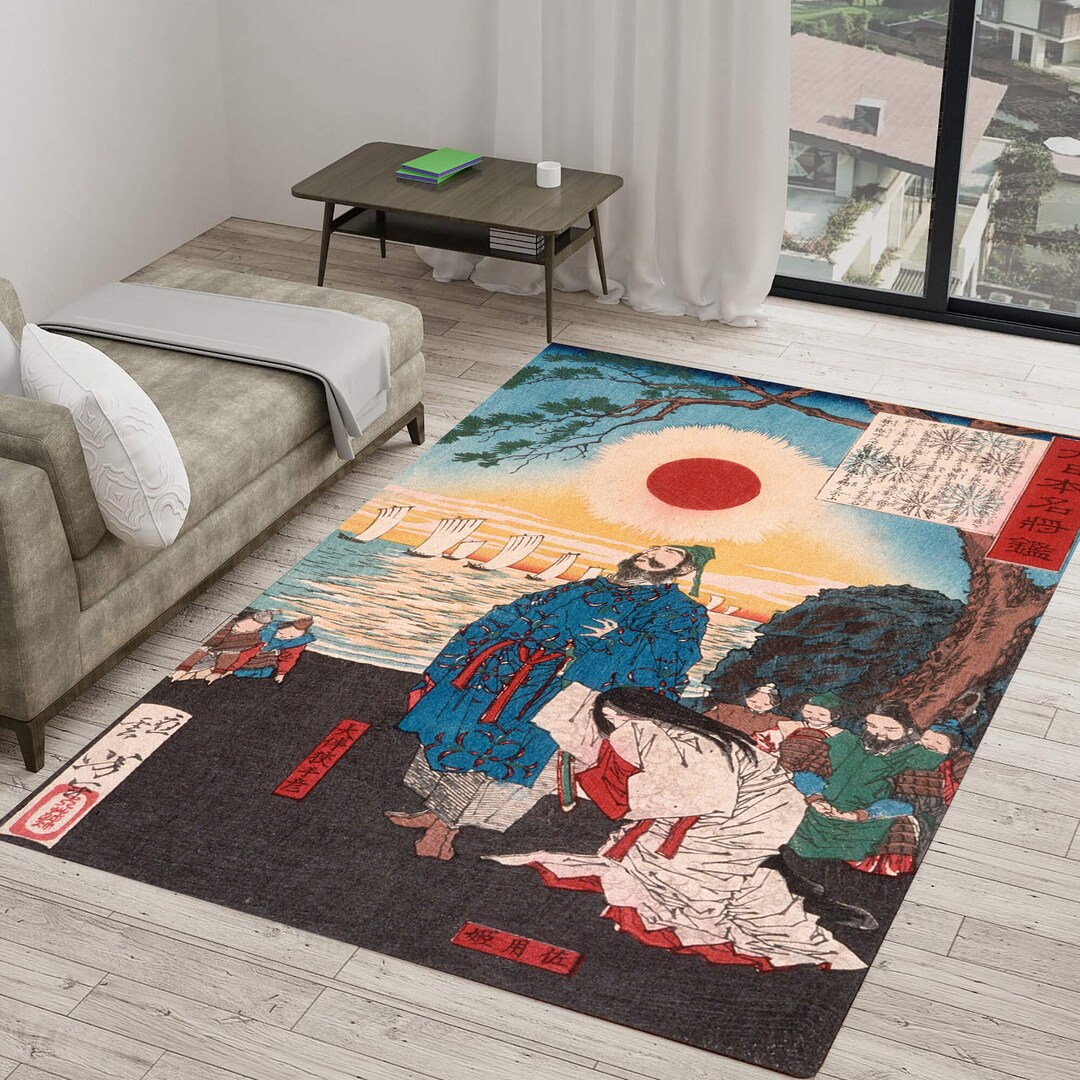 Samurai Rug, Japanese Culture Rugs, Anime Rug, Home Decor Rug, Painting ...