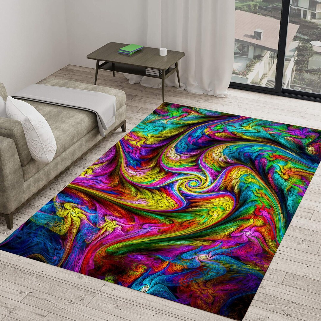 Rainbow Painting Art Rug, 4k Print-poster-home Decor-area-sun Color ...
