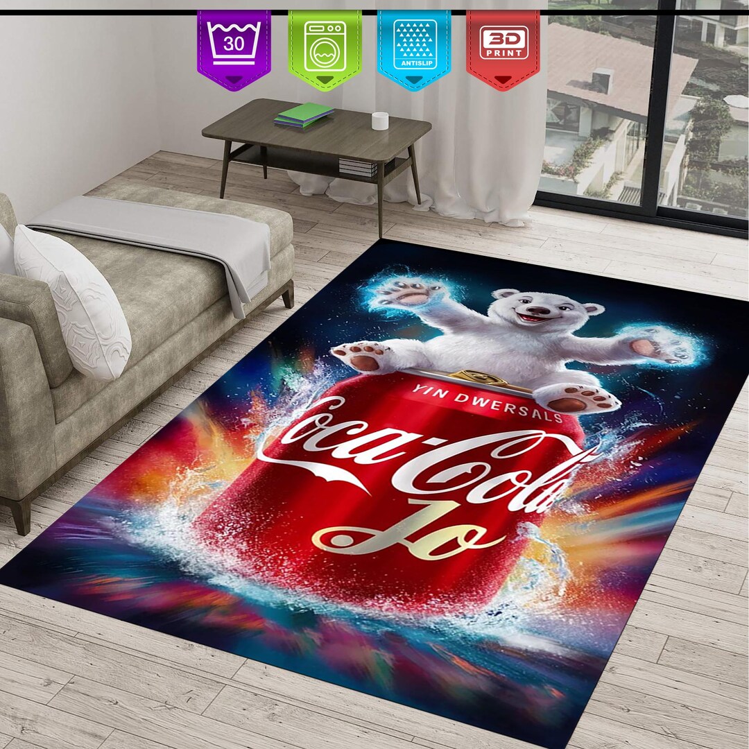 Coca Cola,bear Pattern,coca Cola Retro,red Rug,coke,coke Gift,aesthetic ...