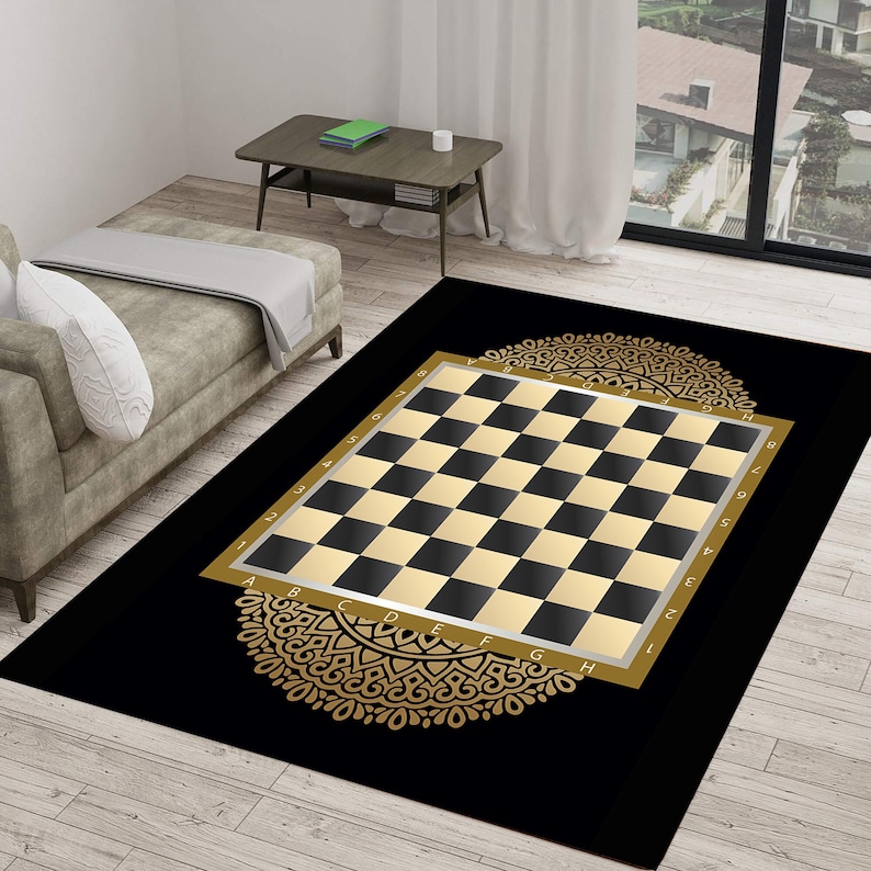 Chess Set Pattern Rug Chessboard Carpet Checkers Game Chess - Etsy