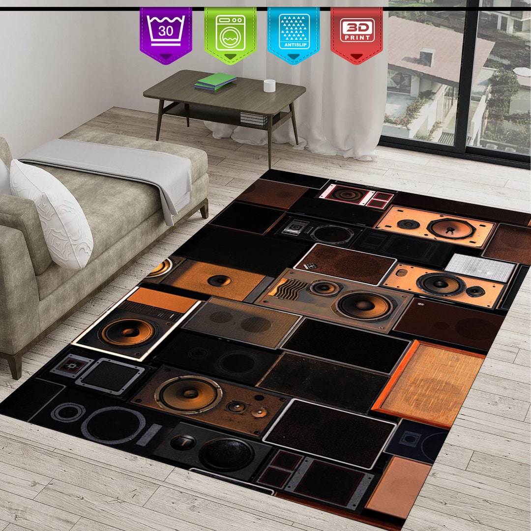 Speaker Design Rug,music Print Rug,custom Radio Rug,cassette Rug,record ...