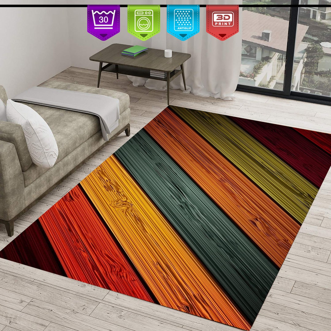 Multi Color Wood Pattern Rug, Art Rug, Awesome Trends Rugs for Living ...