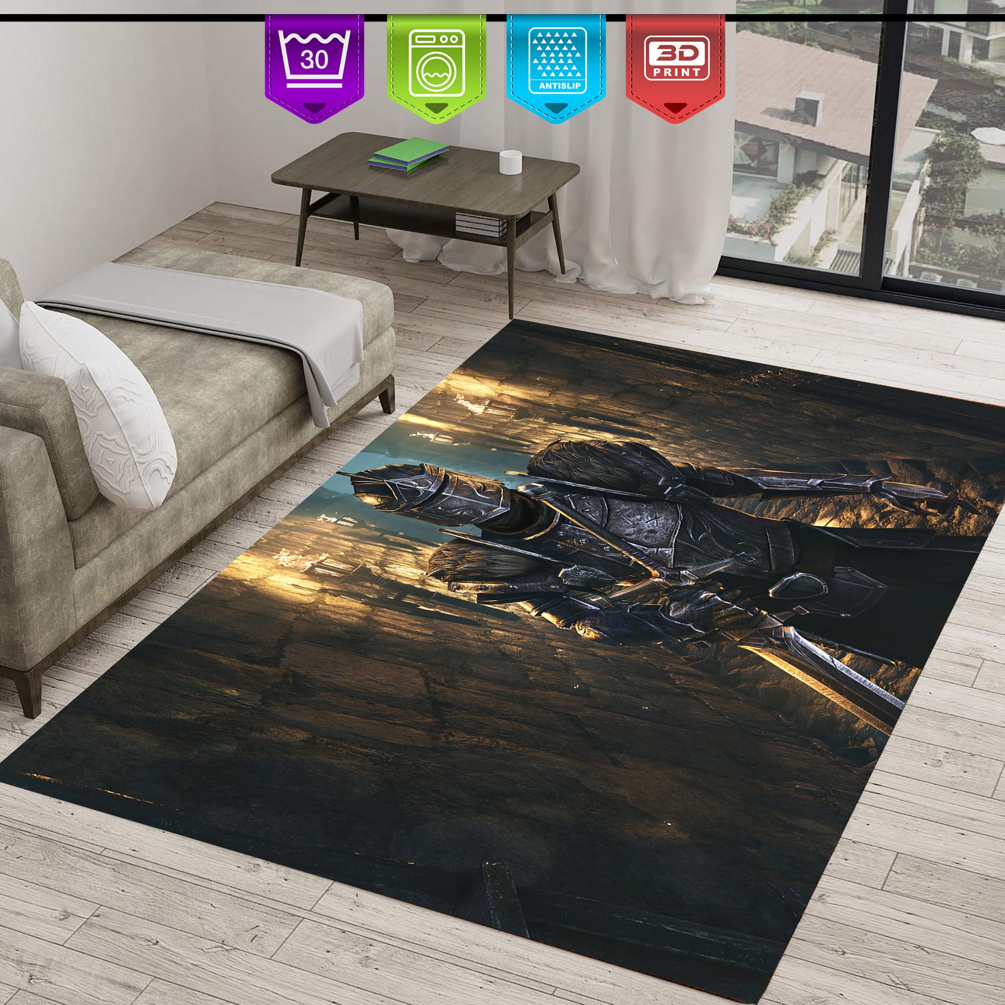 Medieval Knight-ancient-lord of the Rings Pattern Rug Modern - Etsy