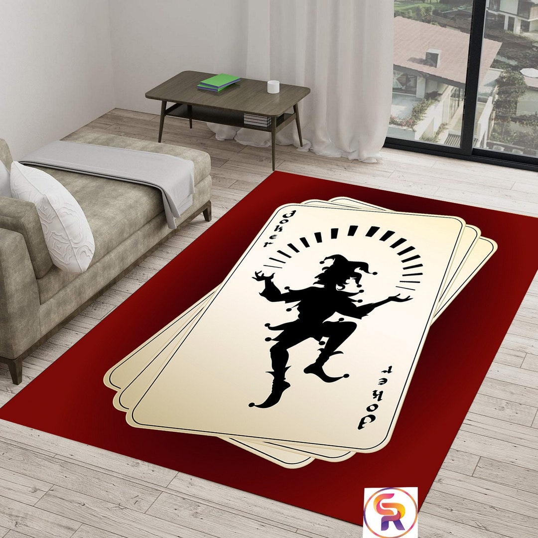 Game Cards Rug, Home Decor Rug, Playing Cards Rug, Area Rug, Themed Rug ...
