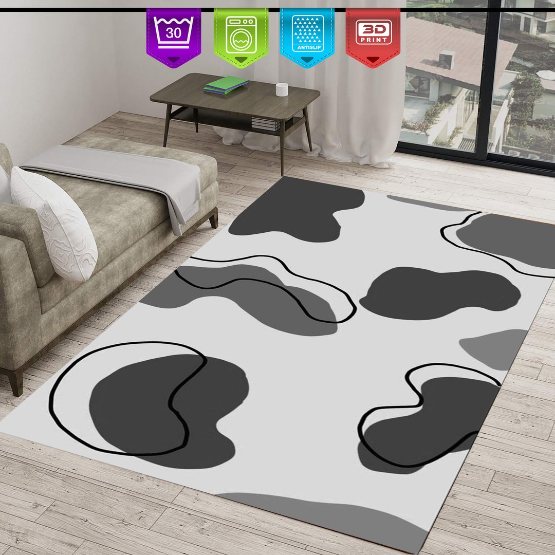 Abstract Grey Pattern Rug, Art Rug, Awesome Trends Rugs for Living Room ...