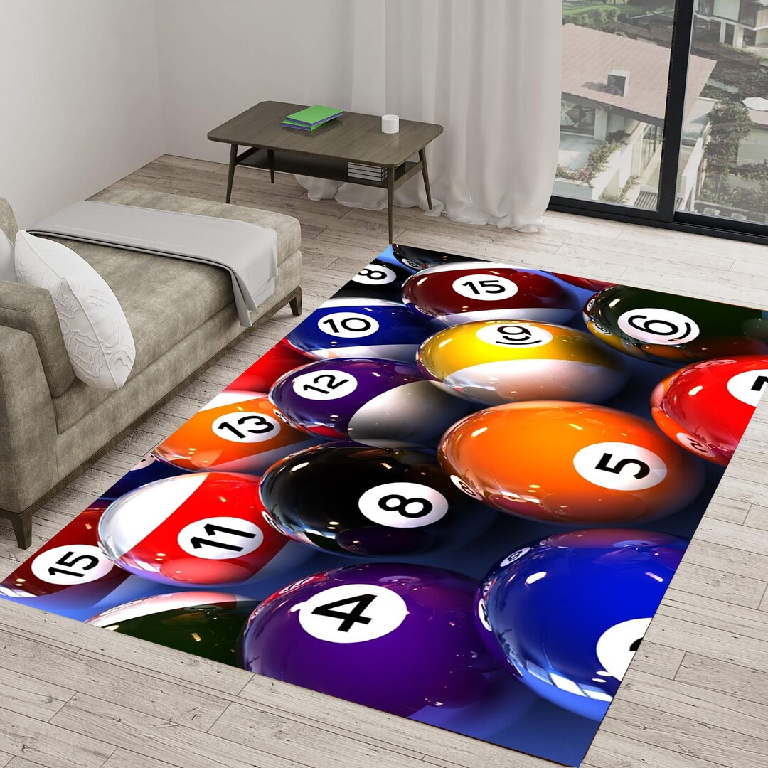 Billiard Sports Rug, Game Rugs, Children Game Room Rug, Home Decor Rug ...