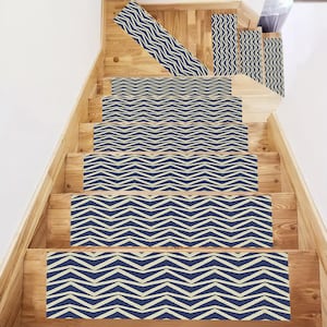 Navy Blue Decor,geometric Rug,stair Mat,stair Tread Rug,easy to Clean ...