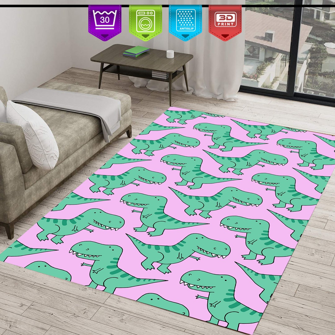 Dino Rug for Kids Room, Dinosaur Design Kids Room Decor ,kids Room Art ...