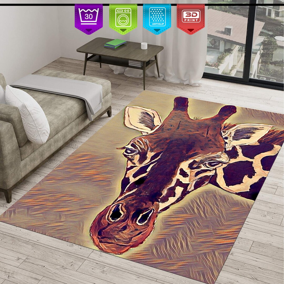 Giraffe Rug,animal Rug,african Giraffe,nursery Decor,giraffe Pattern ...