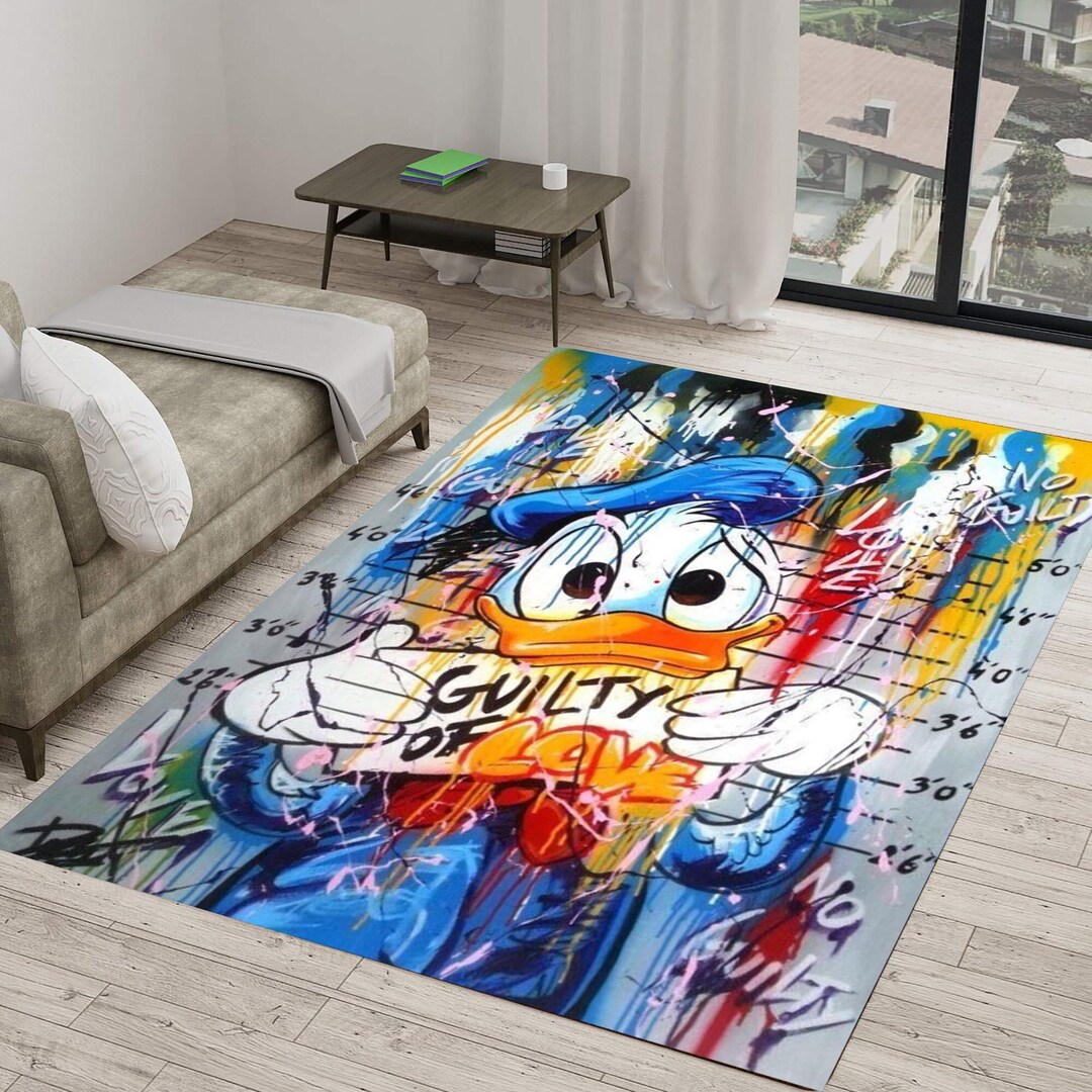 Graffiti-guilty-love-duck Rug, Home Decor Rug, Area Rug, Themed Rug ...