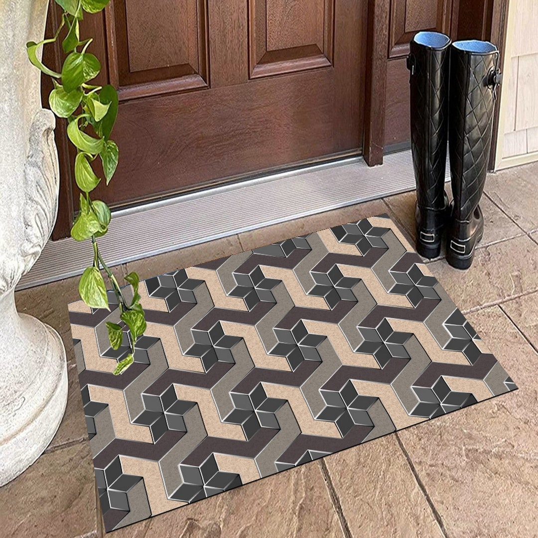 3d Blocks Doormat-labyrinth Mat Customized Door Mat Home Address ...