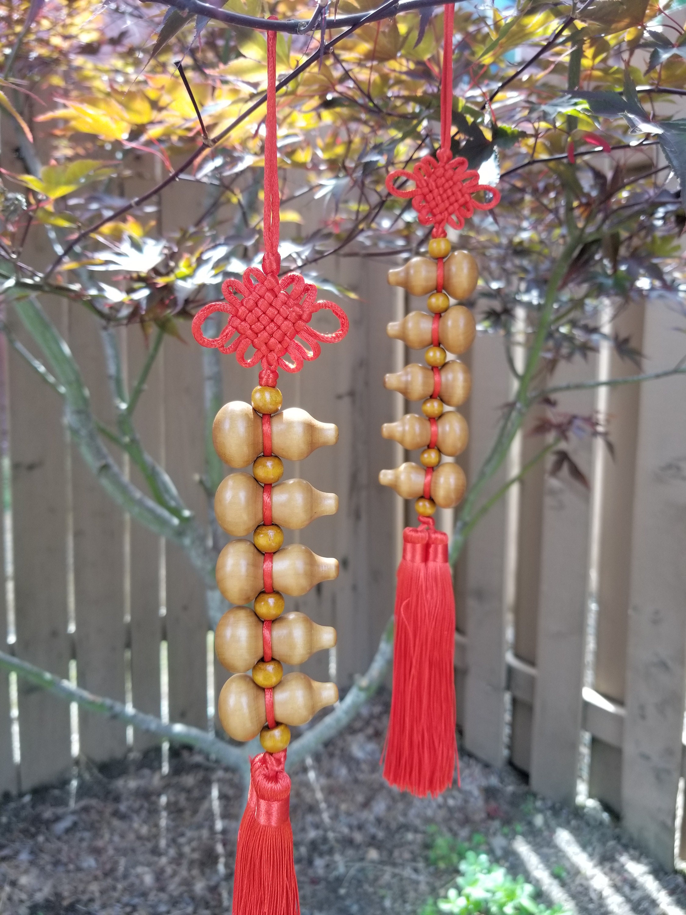 Chinese Feng Shui Peach Wooden Gourd Hu Lu wu Lou chinese Good Lucky ...