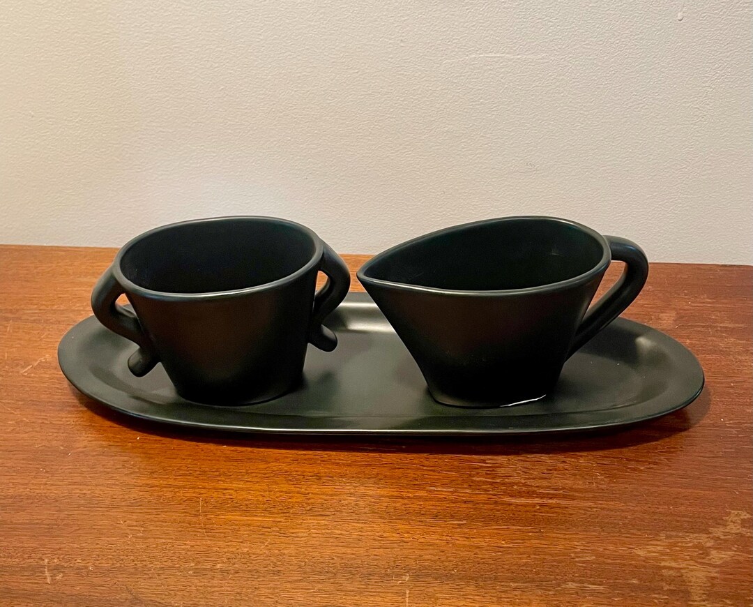 Vintage Signed Luna Garcia Handmade Terracotta Pottery, 3 Piece Coffee ...