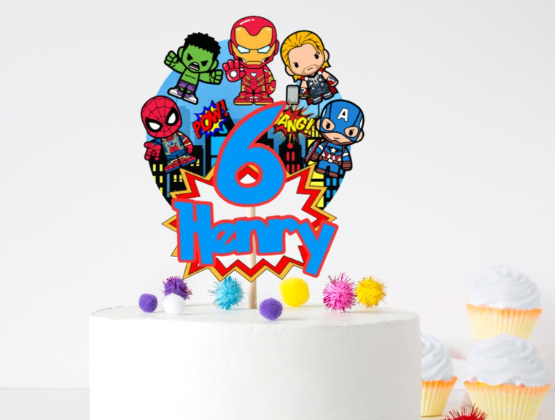 Personalised Superhero Cake Topper, Superhero Party Decorations ...