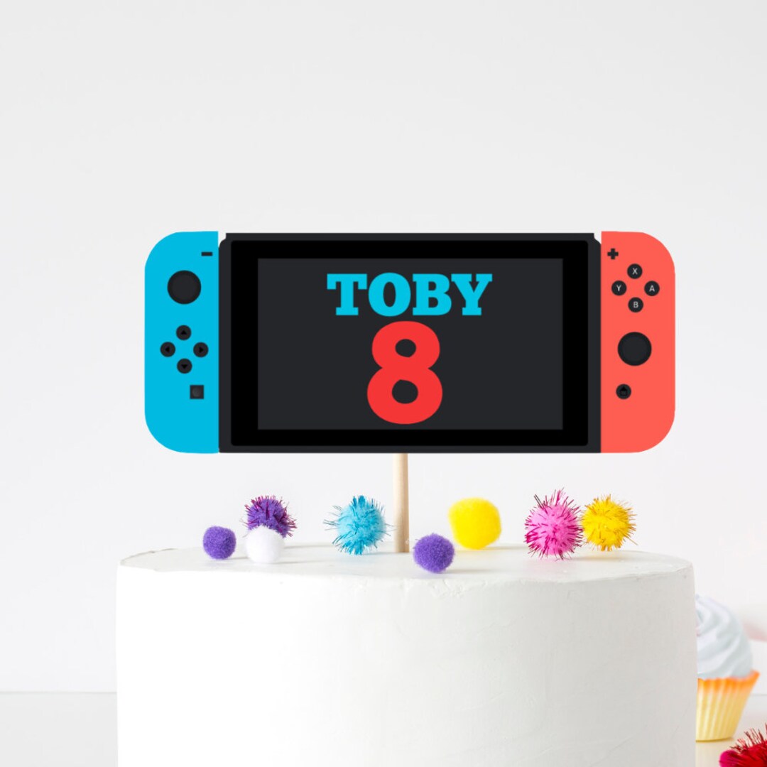Custom Nintendo Switch Personalised Name and Age Gaming Birthday Cake ...