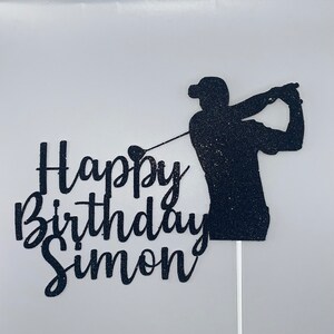 Golf Birthday Cake Topper, Golf Cake Topper, Personalised Golf Theme ...