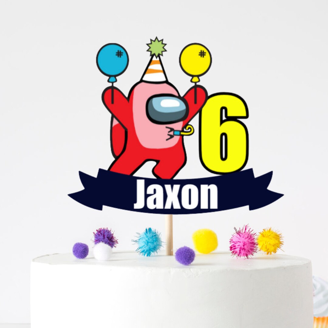 Among Us Custom Cake Topper Personalised Among Us Cake Topper ...