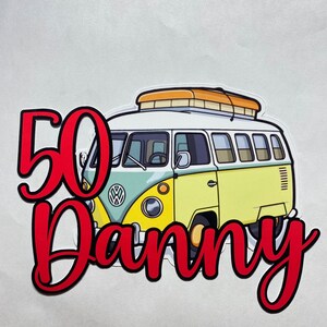 Personalised VW Campervan Cake Topper Custom VW Campervan Cake Topper ...