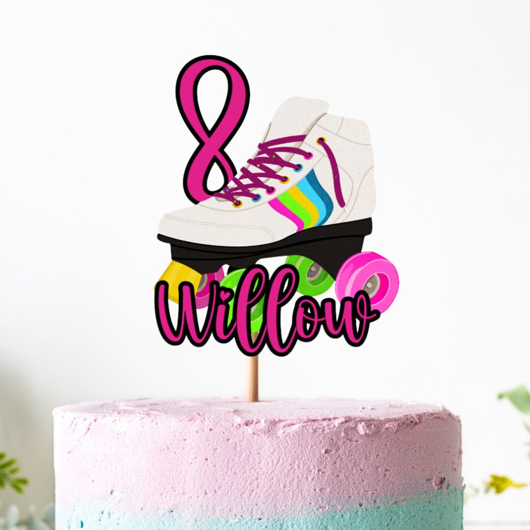 Rollerskate Cake Topper personalised Cake Topper for the Birthday Girl ...