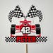 Racing Flags Cake Topper ANY NAME / NUMBER - Birthday - Racing ...