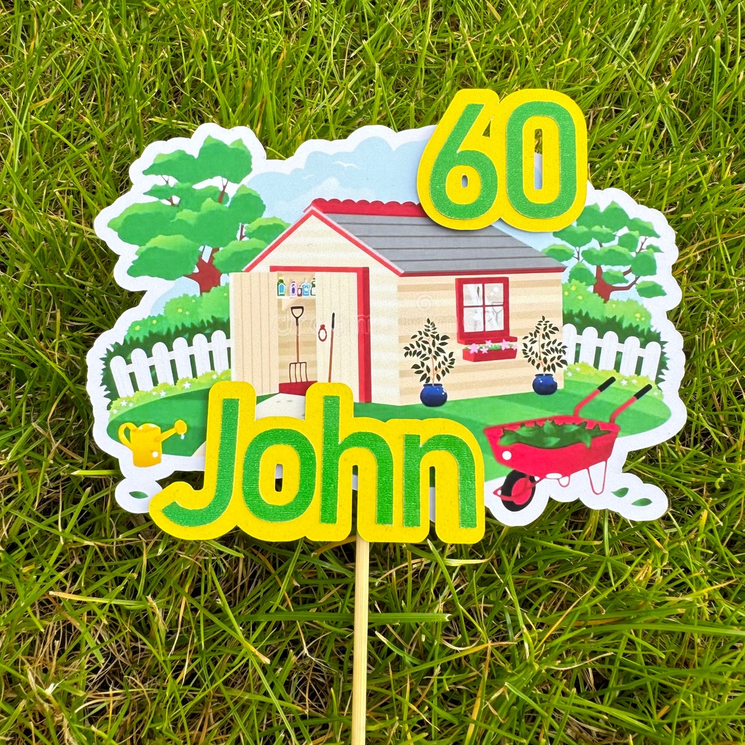 Gardening Birthday Cake Topper, Personalised Gardener Cake Topper ...
