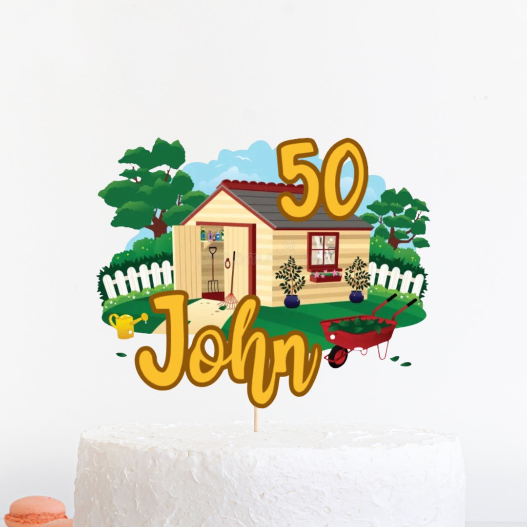 Gardening Birthday Cake Topper, Personalised Gardener Cake Topper ...