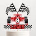 Racing Flags Cake Topper ANY NAME / NUMBER - Birthday - Racing ...