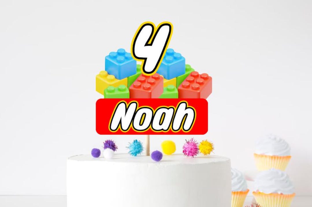 Building Blocks Personalised Cake Topper, Name Birthday Cake Topper ...