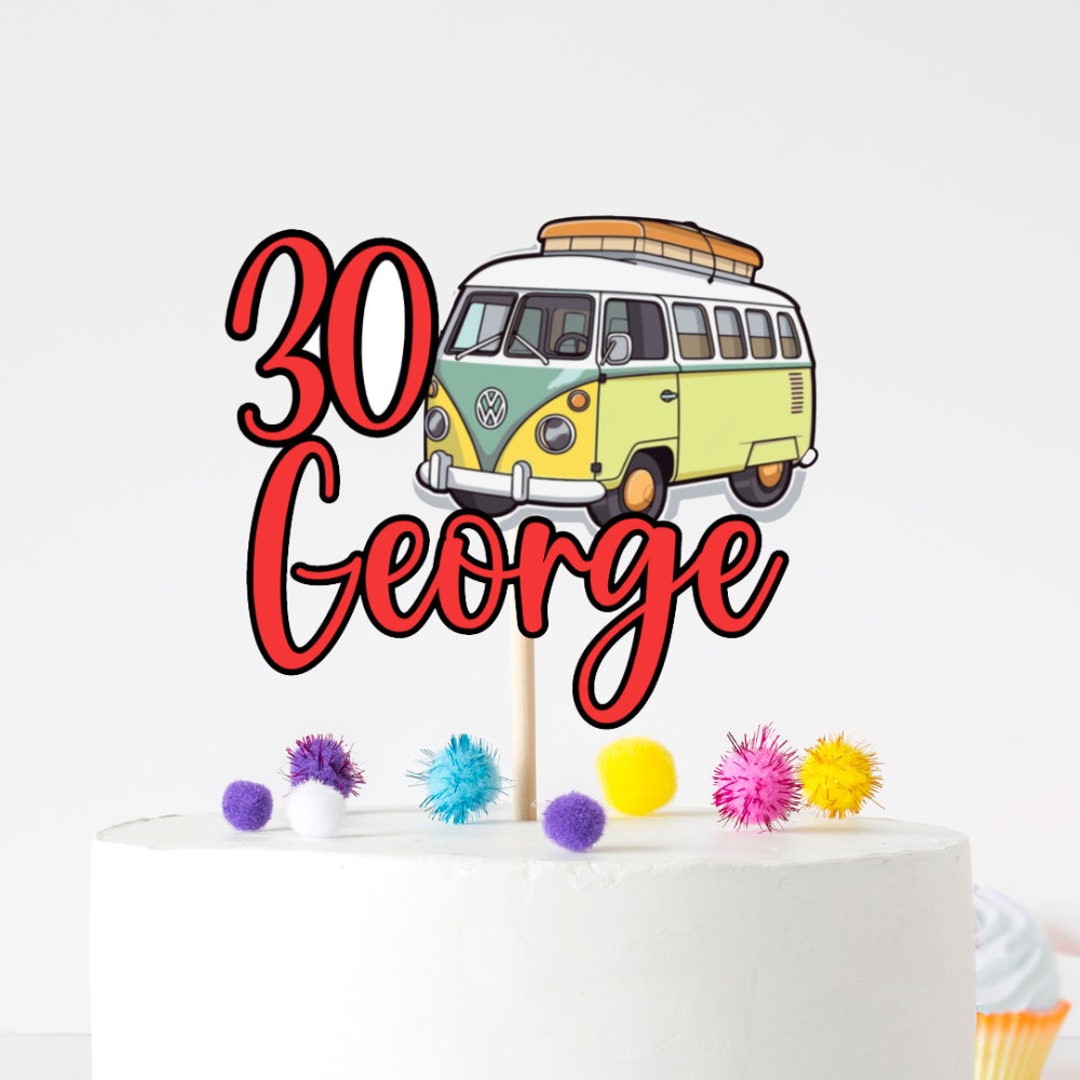 Personalised VW Campervan Cake Topper Custom VW Campervan Cake Topper ...