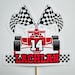 Racing Flags Cake Topper ANY NAME / NUMBER - Birthday - Racing ...