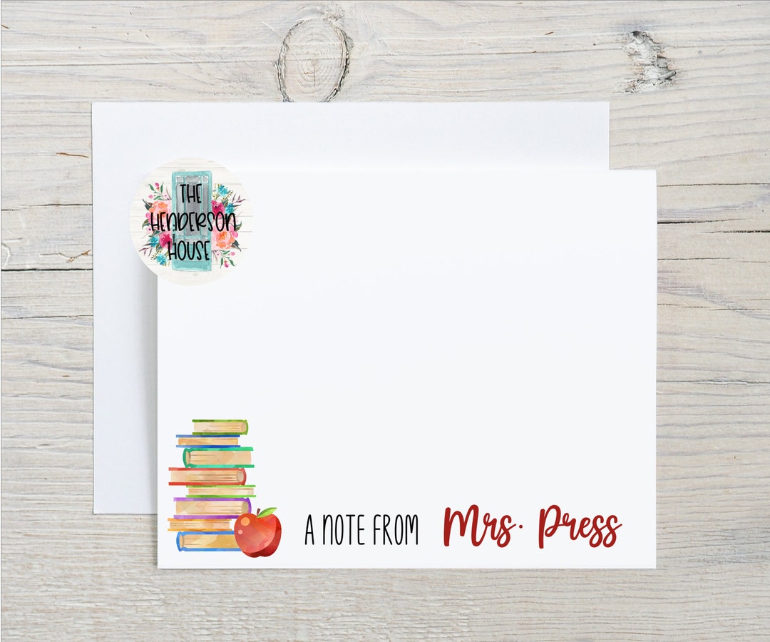Note Cards | Teacher Note Cards | Personalized Stationary Cards | Thank ...