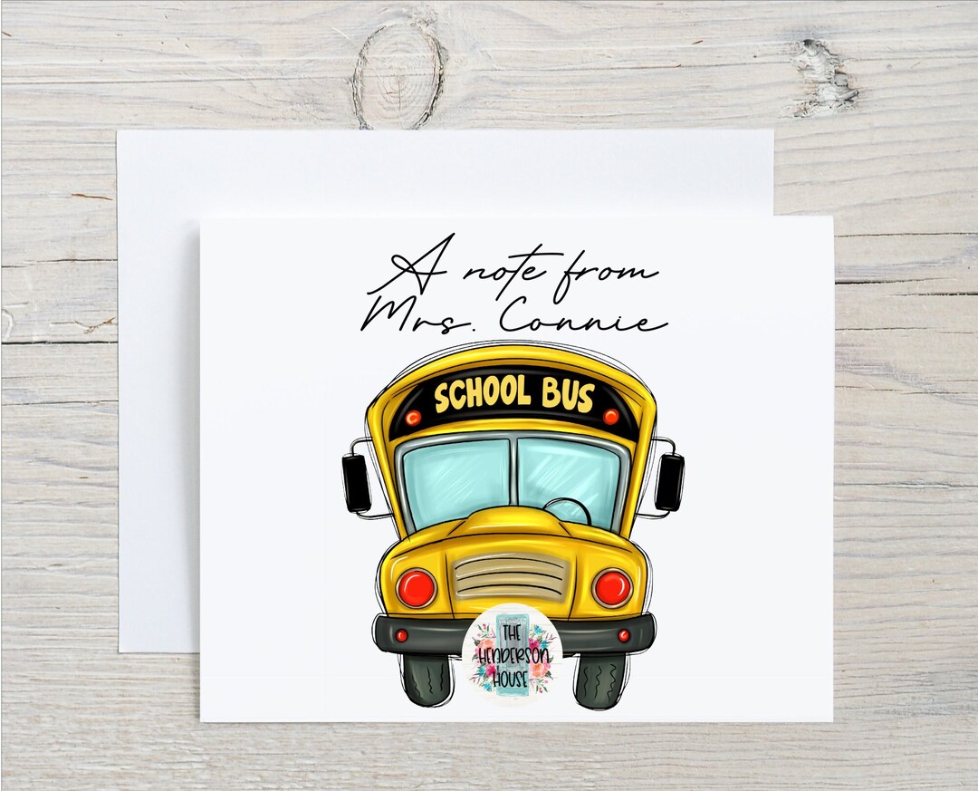 Note Cards | School Bus Note Cards | Personalized Stationary Cards ...