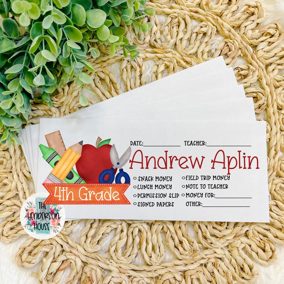 Back to School Envelopes | School Stationary | Personalized Envelopes ...