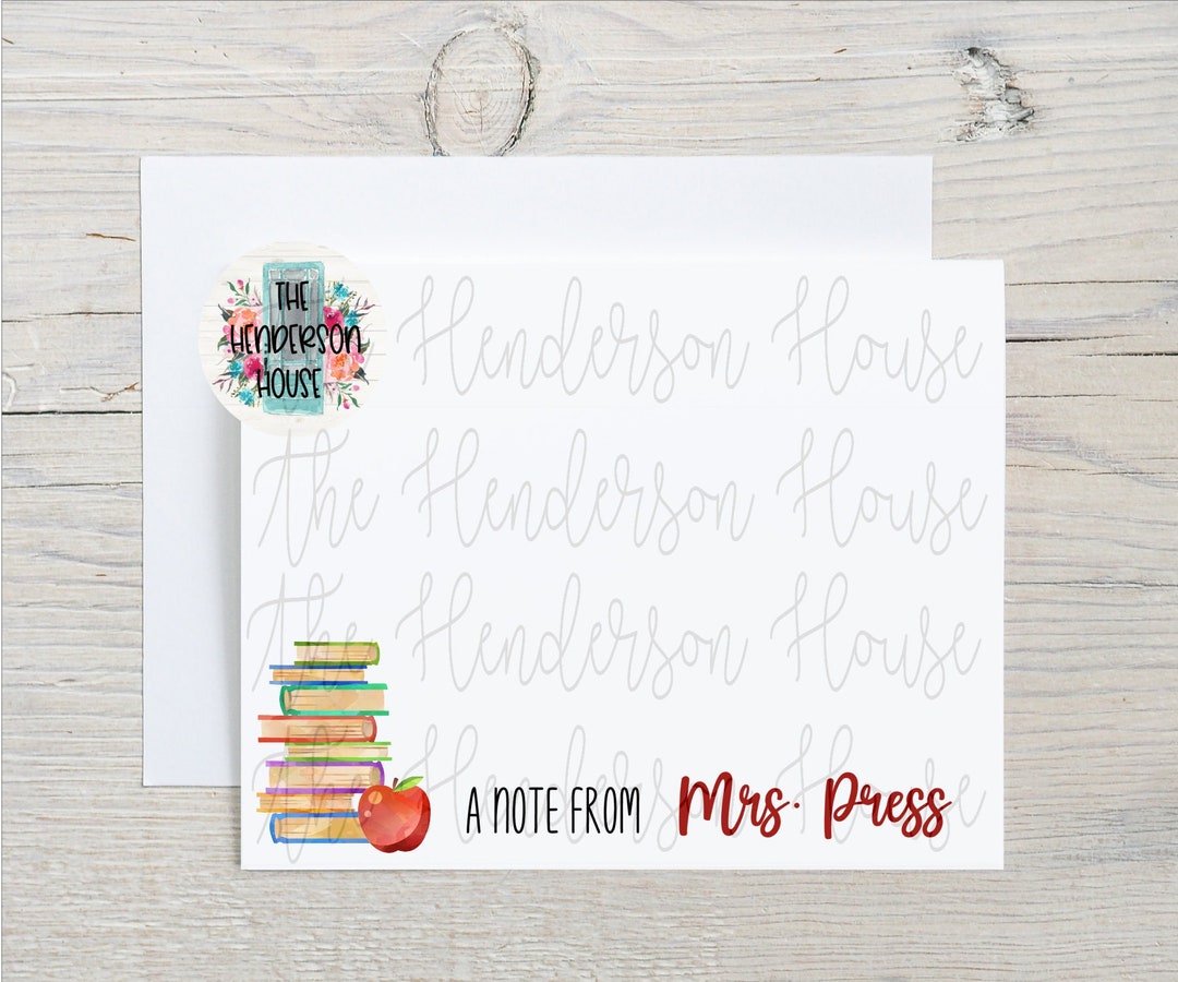 Note Cards Teacher Note Cards Personalized Stationary - Etsy