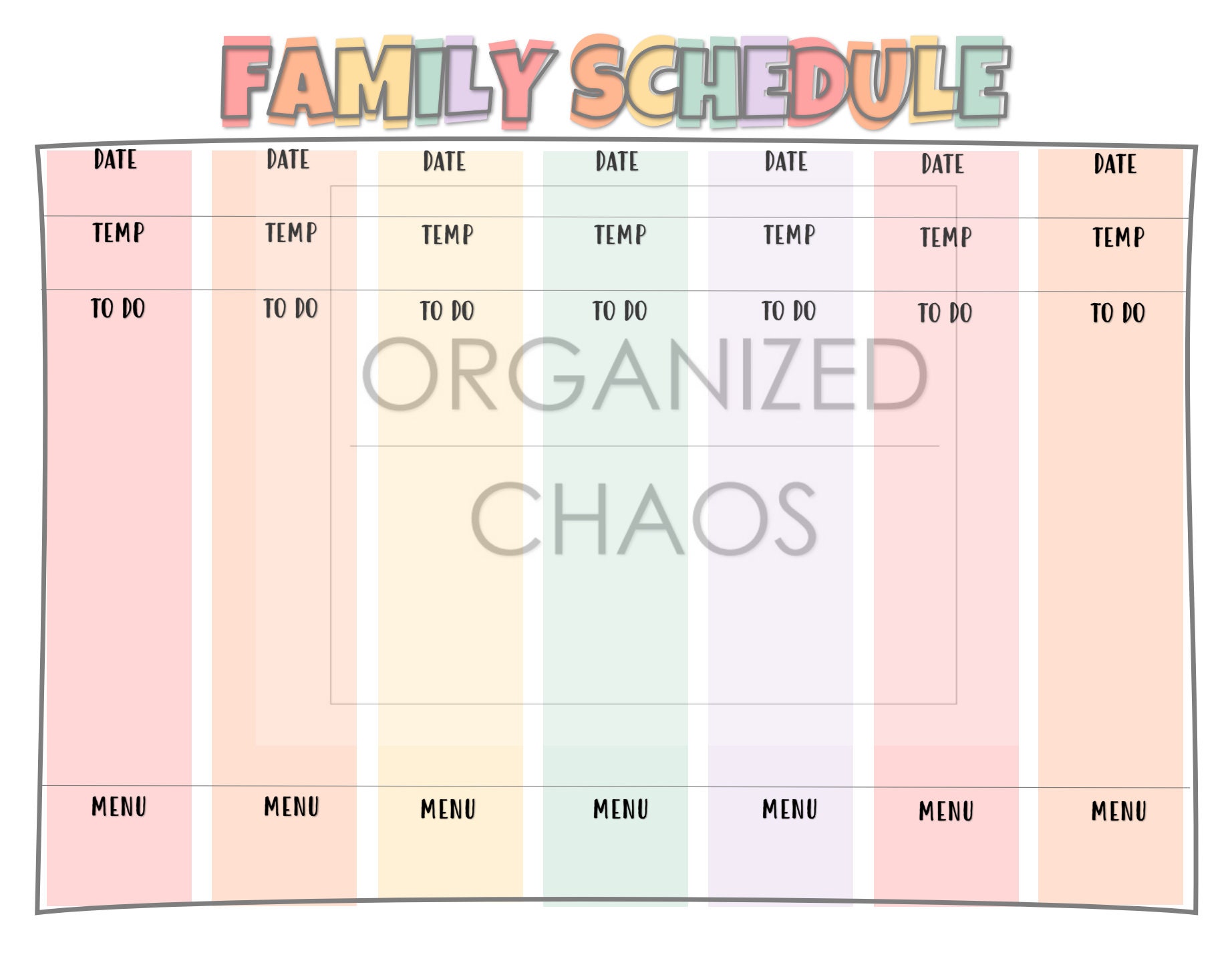 Family Calendar -- Fridge - Etsy