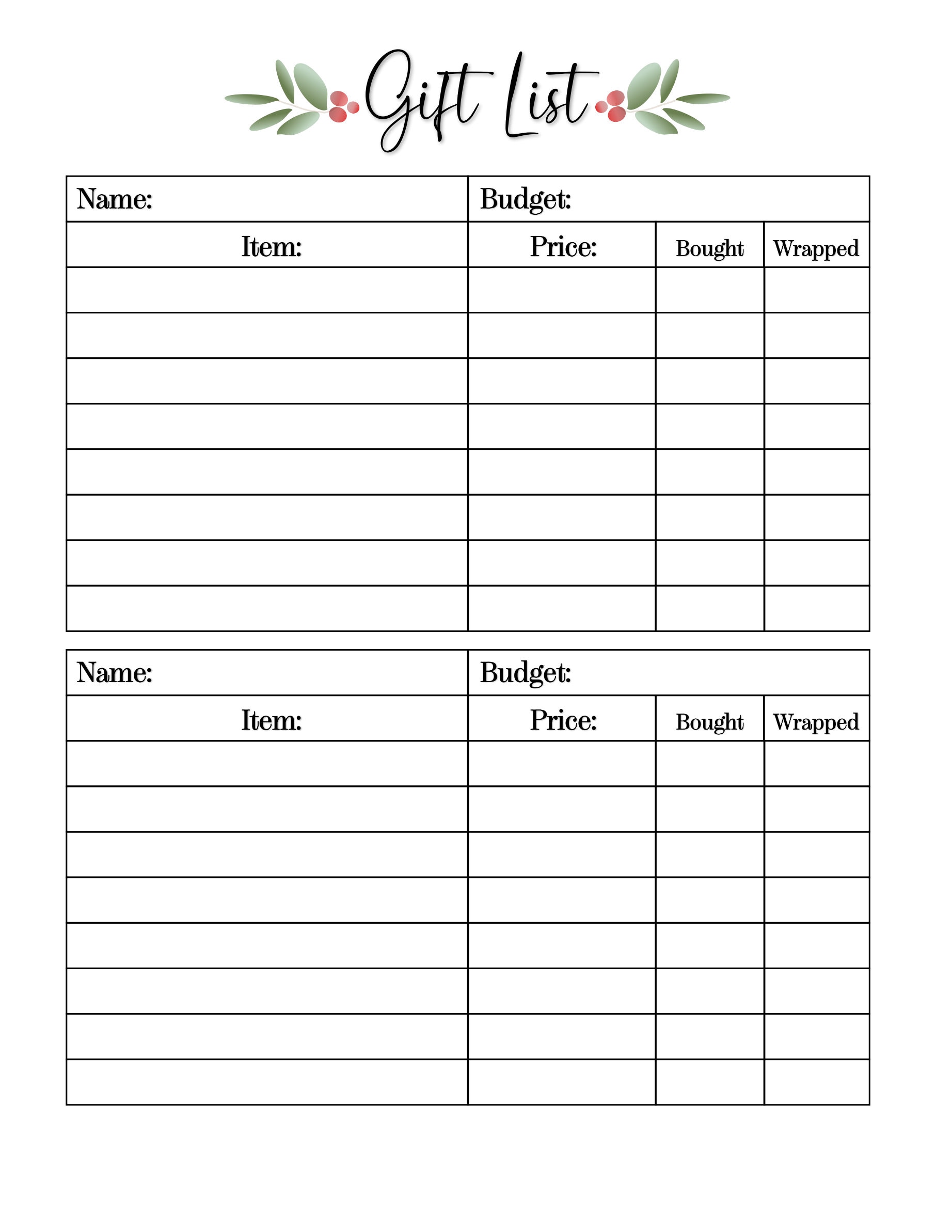 2023 Christmas Gift Prep List - Etsy