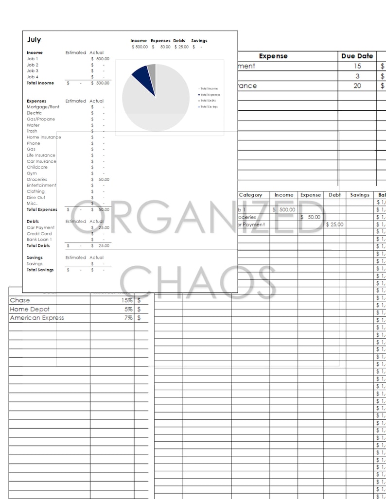 BEGINNER Budget - With Transactions, Automated Totals, Itemized Lists ...