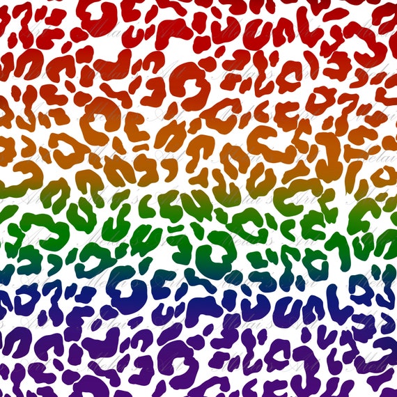 Rainbow Leopard Print Wallpaper Background Instant Digital - Etsy
