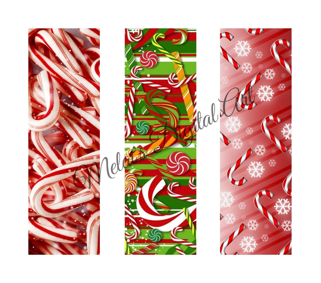 Christmas Candy Cane Pen Wraps, Holiday Candy Pen Decals, Digital ...