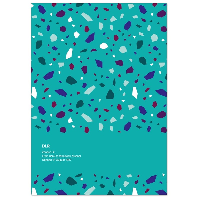 DLR Print Tube Map Pantone Station Poster Train Art Decor Travel ...