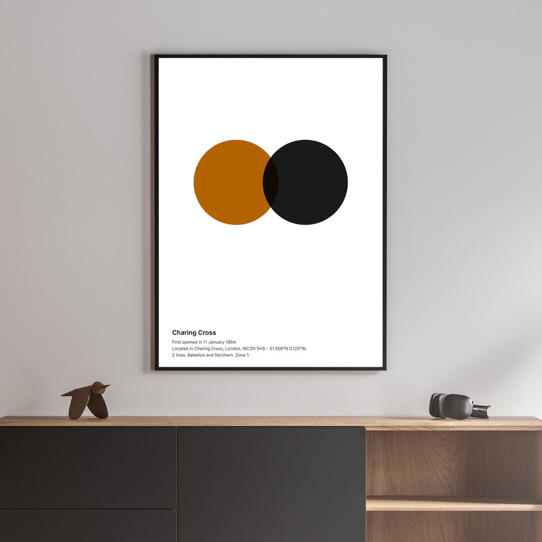 Charing Cross London Underground Print Tube Map Pantone Station Poster ...