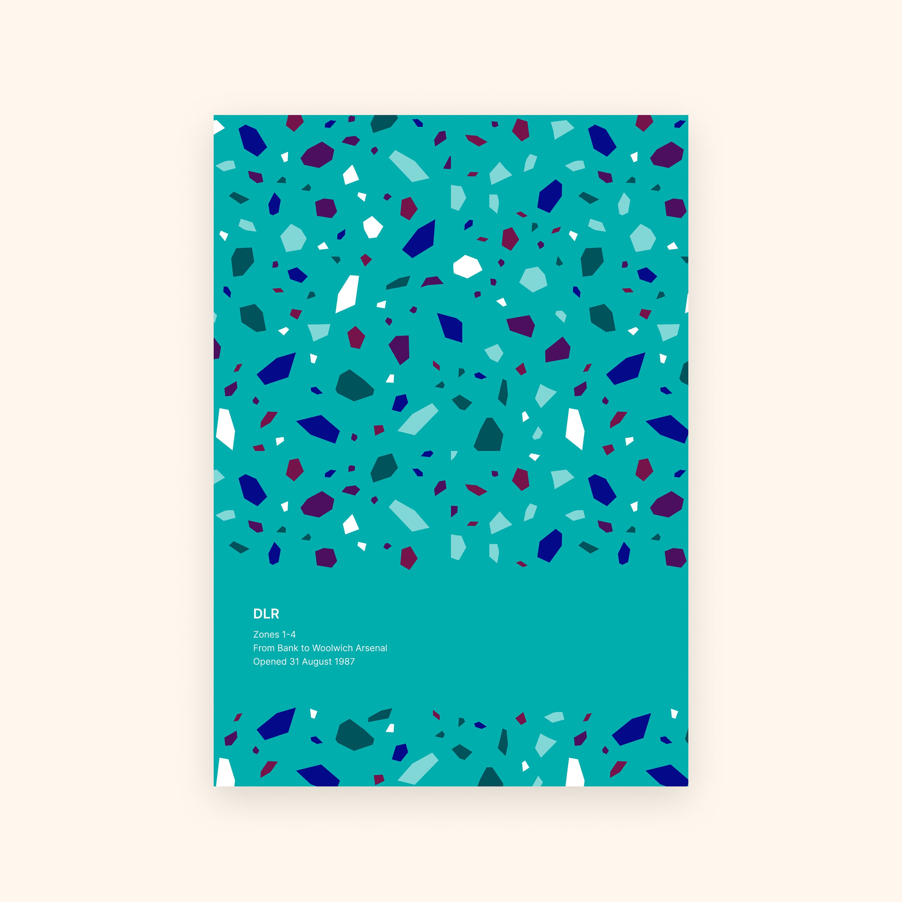 DLR Print Tube Map Pantone Station Poster Train Art Decor Travel ...