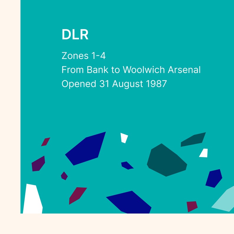 DLR Print Tube Map Pantone Station Poster Train Art Decor Travel ...