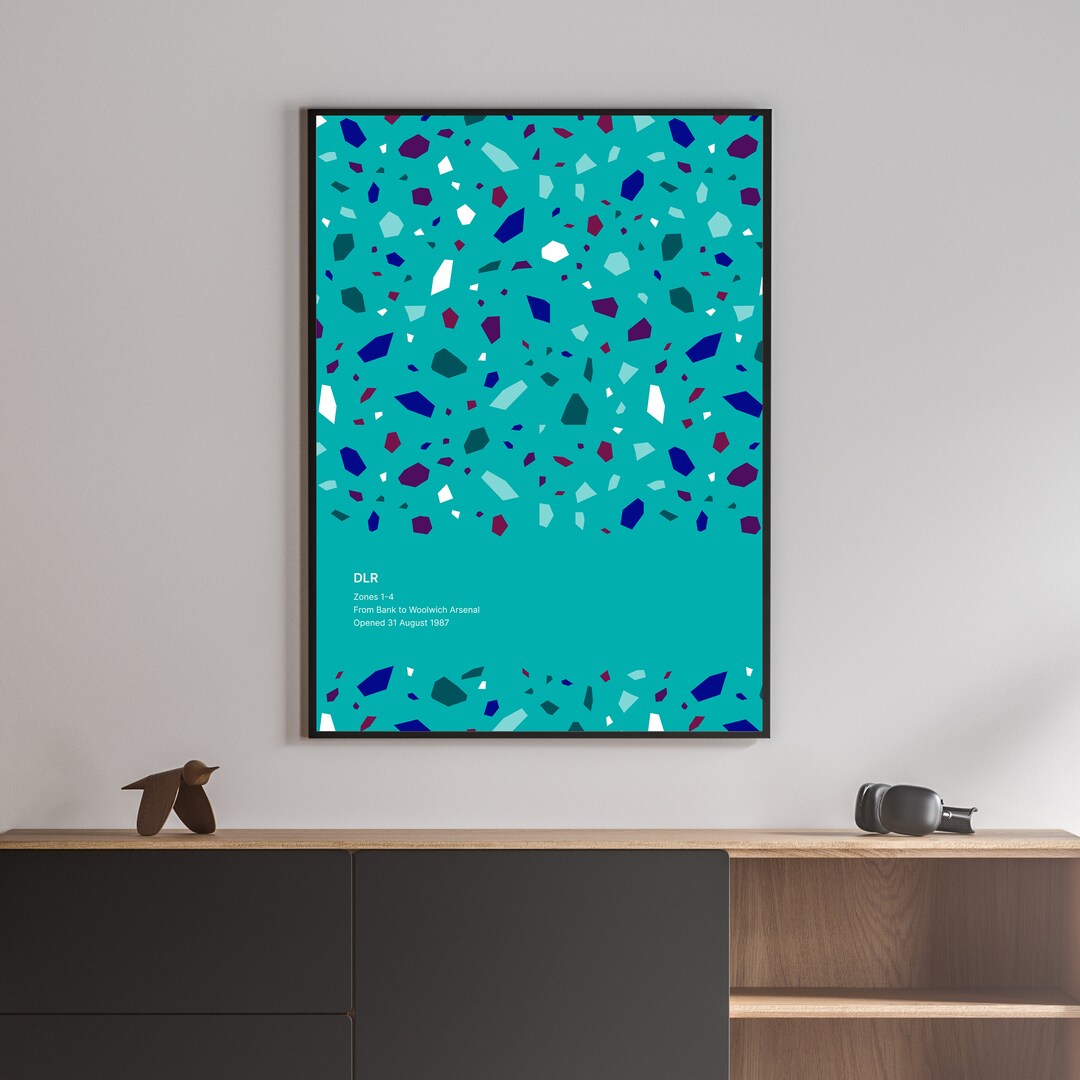 DLR Print Tube Map Pantone Station Poster Train Art Decor Travel ...