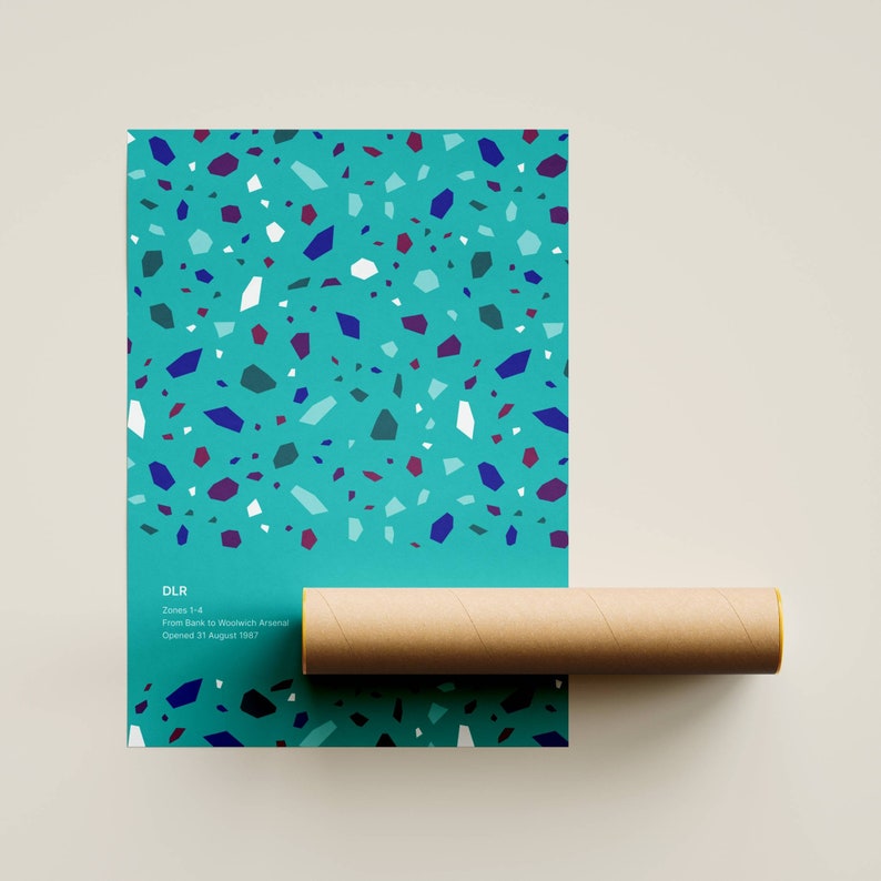 DLR Print Tube Map Pantone Station Poster Train Art Decor Travel ...