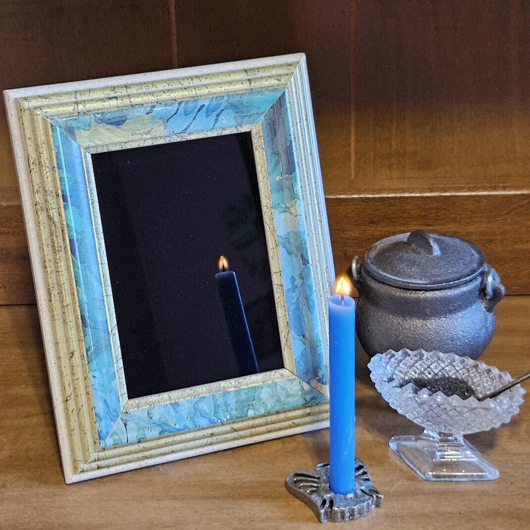 Black Scrying Mirror Divination Tool for Witchcraft, Seance, Spirit ...