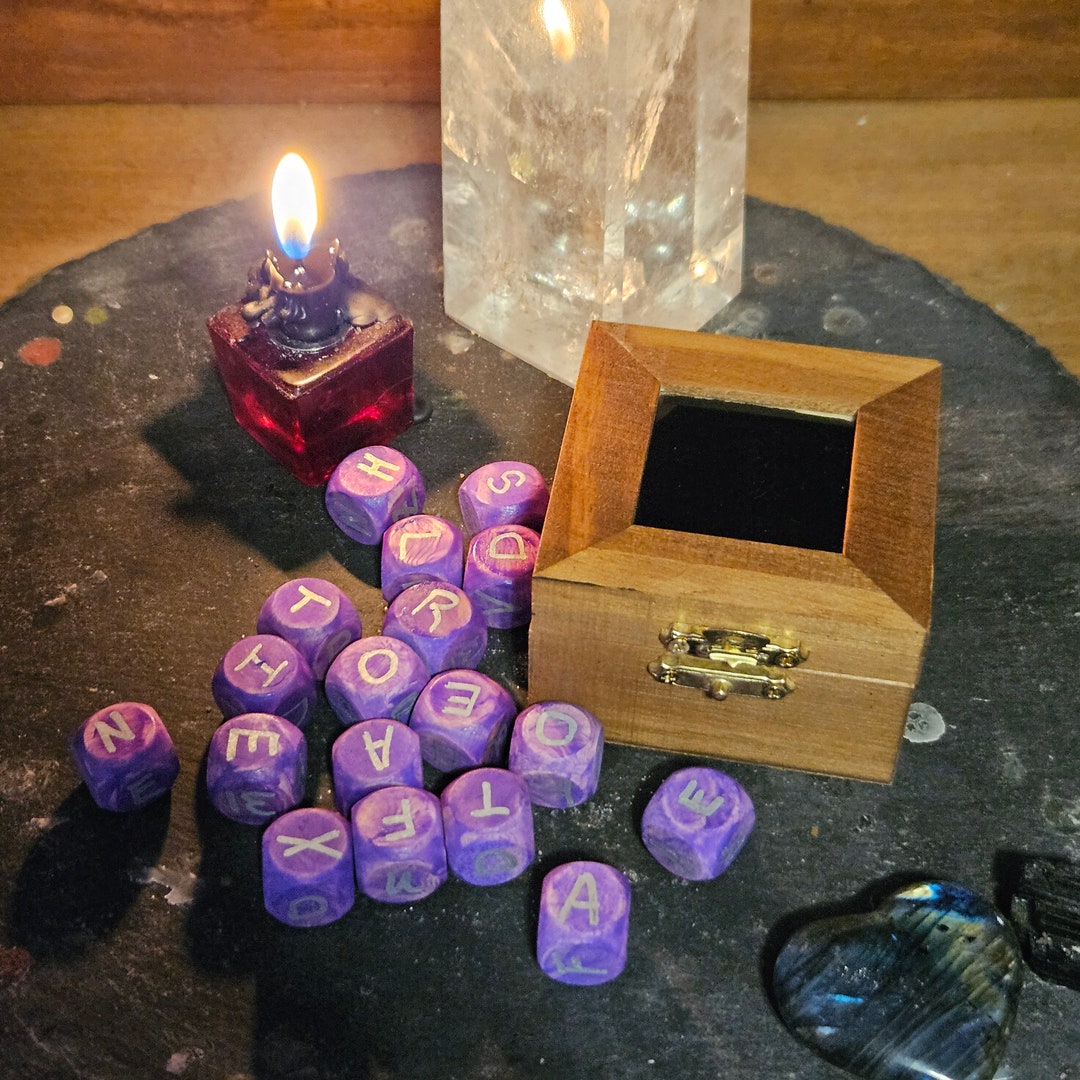 Divination Tools Black Mirror Box Spirit Oracle Dice Witchcraft Seance ...