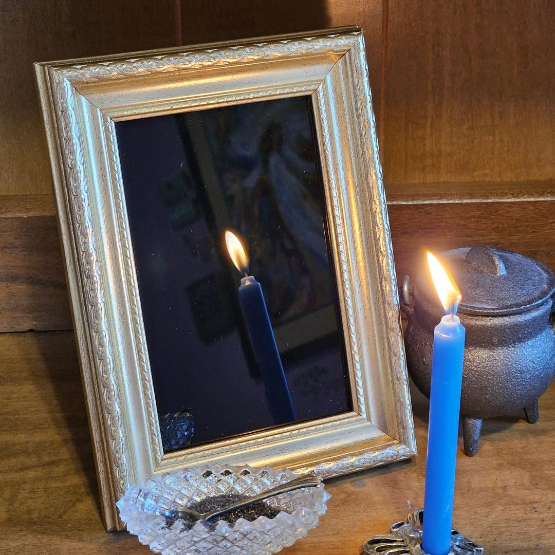 Black Scry Mirror Divination Tool for Witchcraft, Seance, Spirit ...