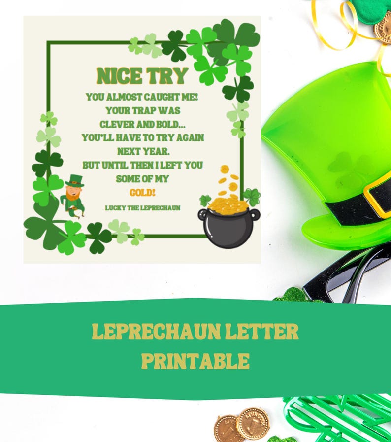 Leprechaun Letter | St. Patrick's Day Printable - Etsy