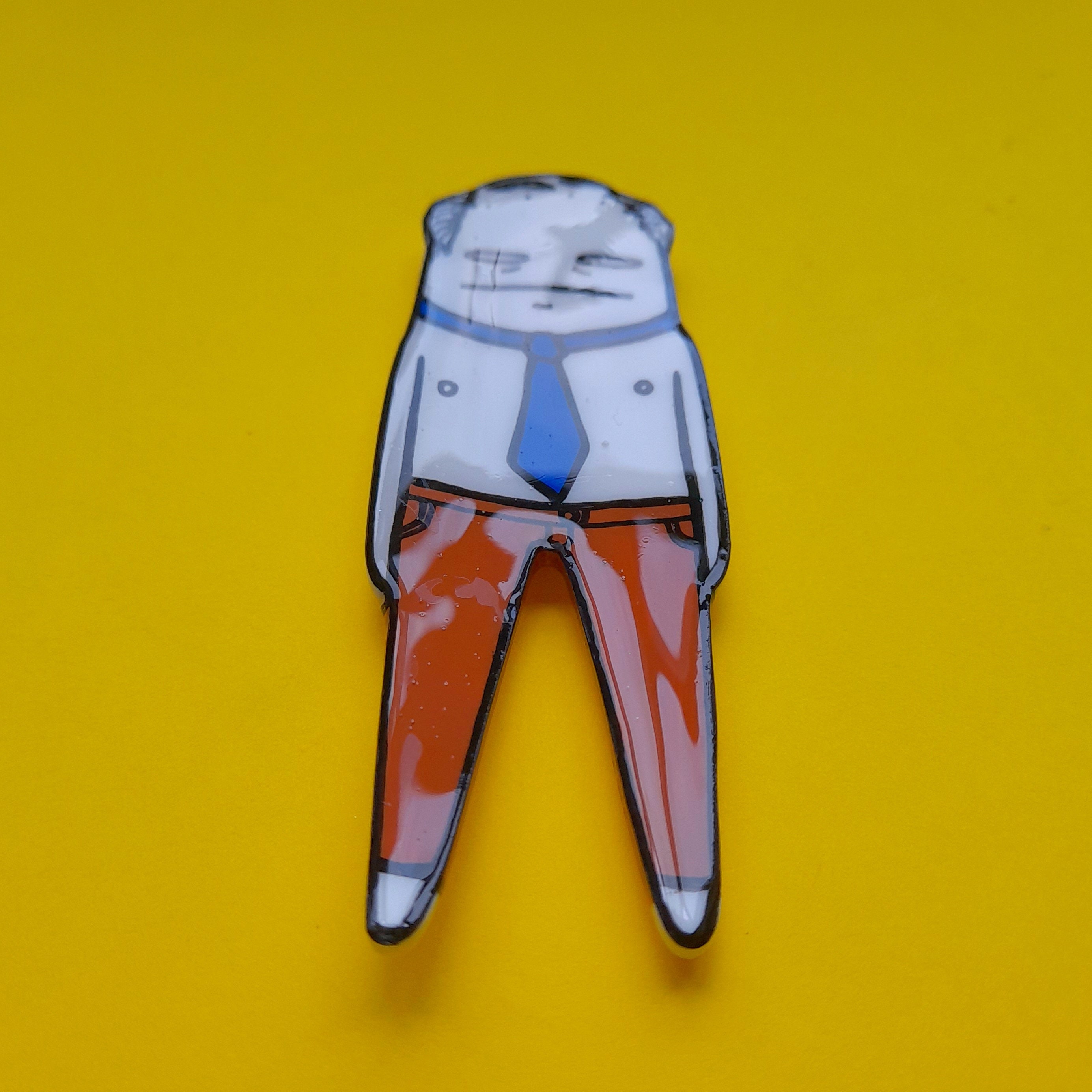 Office Party Guy // Funny Rude Cartoon Fridge Magnet // Handmade ...